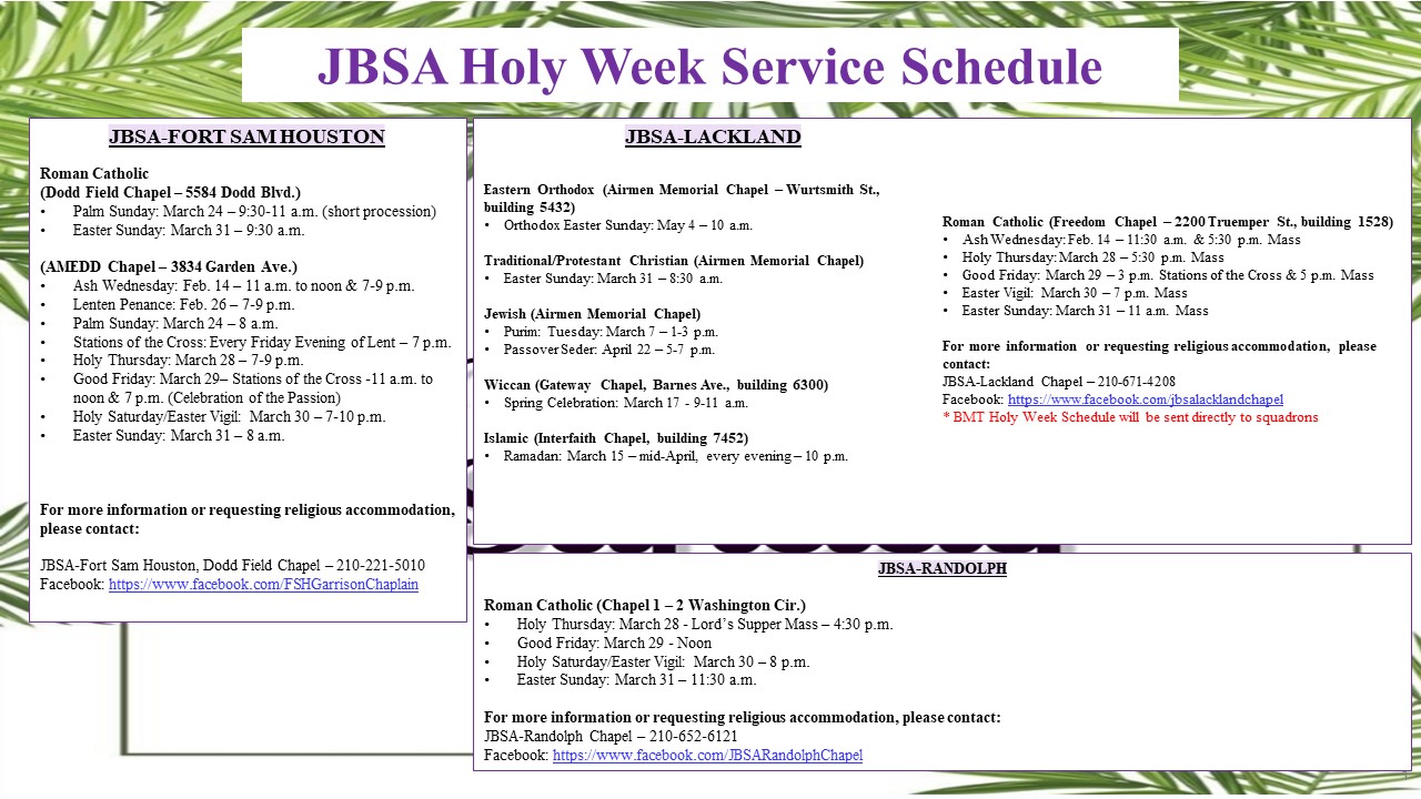 Joint Base San Antonio > Resources > Chaplain Services